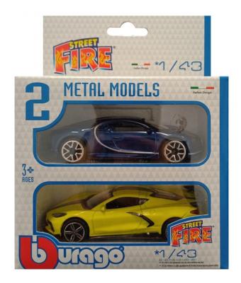 Set 2 Machete Masini Street Fire Bugatii Chiron - Chevrolette Corvette ...